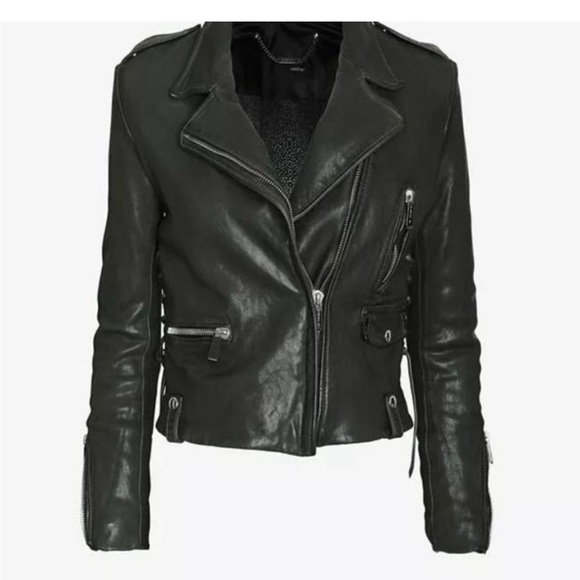 Barbara Bui | Jackets & Coats | Barbara Bui Lace Up Leather Jacket 0 ...